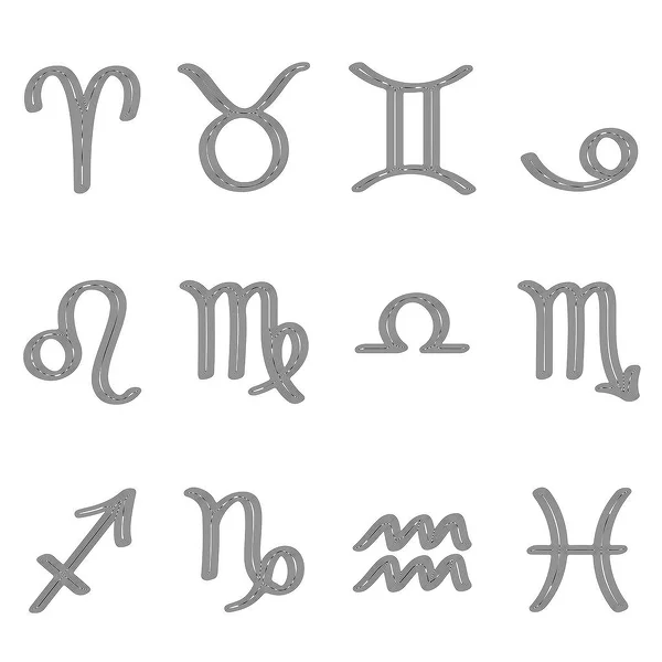 Conjunto de signos del zod aco, s mbolos del zod aco, dibujo lineal, signos del zod aco en l ...
