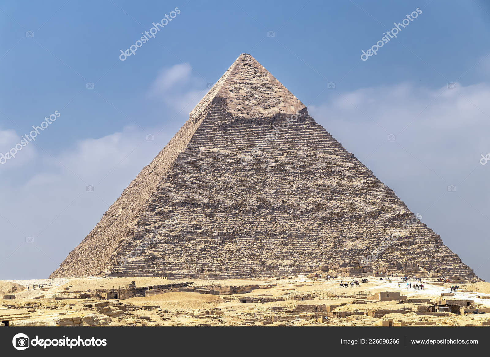 Pirâmide Khafre Chephren Segunda Mais Alta Segunda Maior Das Pirâmides ...