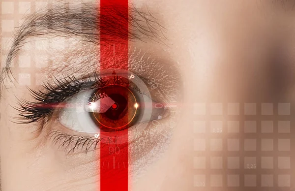 technological concept, smart contact lens. Good vision. Copy space ...