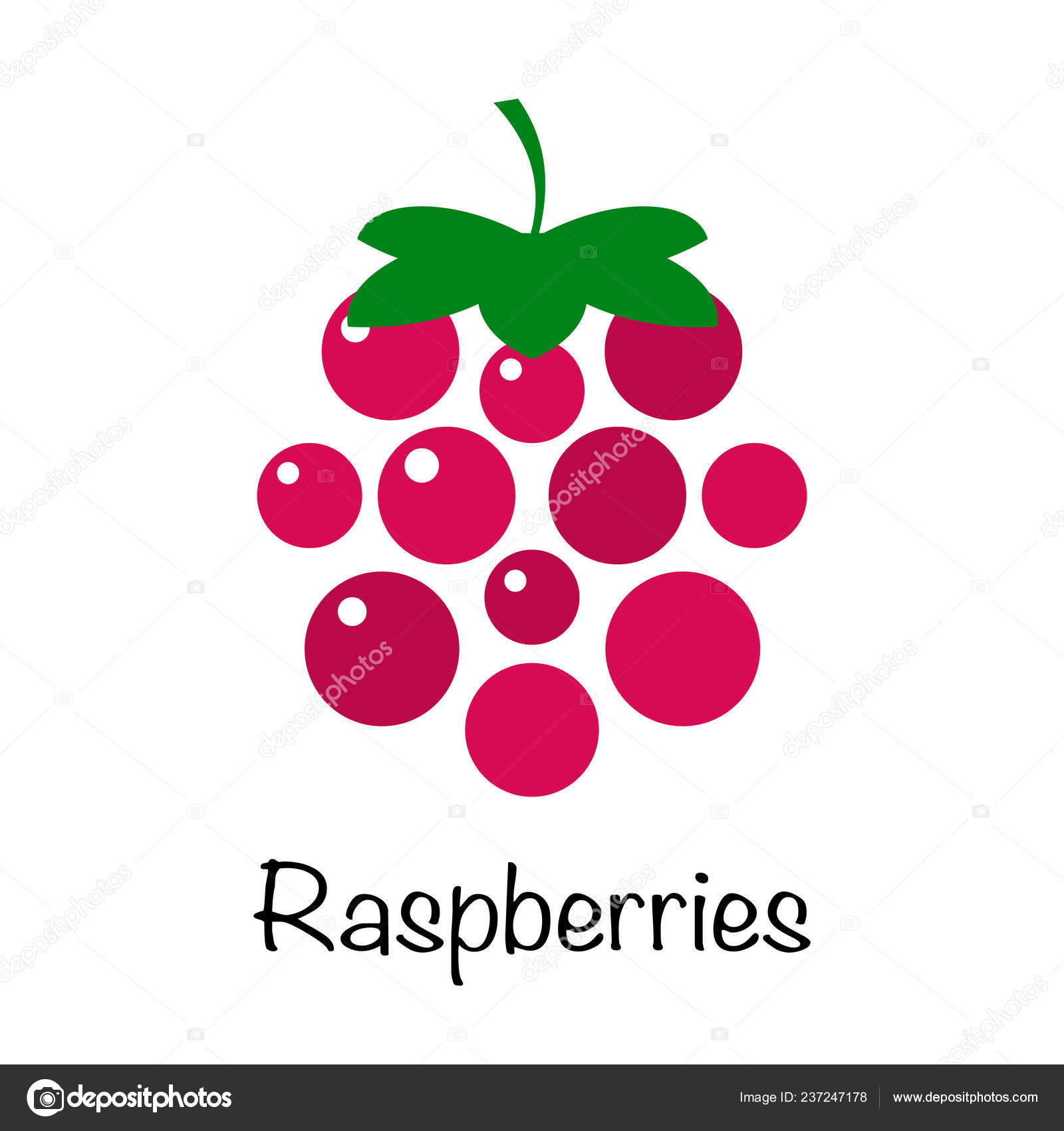 Raspberry White Background Logo Berry Vector Design Illustration Stock ...