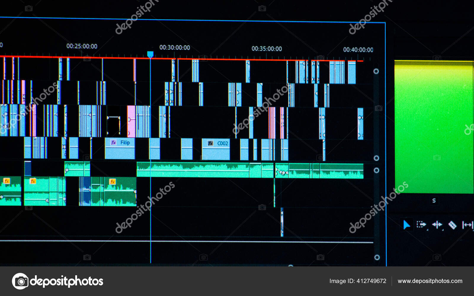 Timeline Video Sounds Video Editing Tool Video Editing Timeline — Stock ...