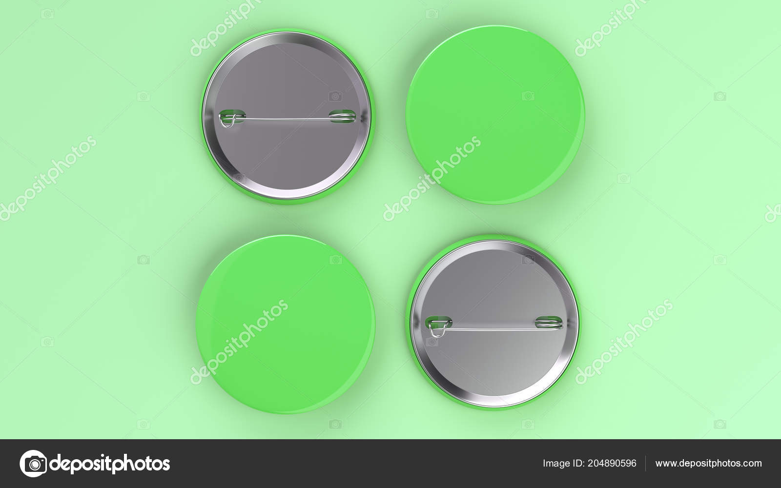 Blank Green Badge Green Background Pin Button Mockup Rendering ...