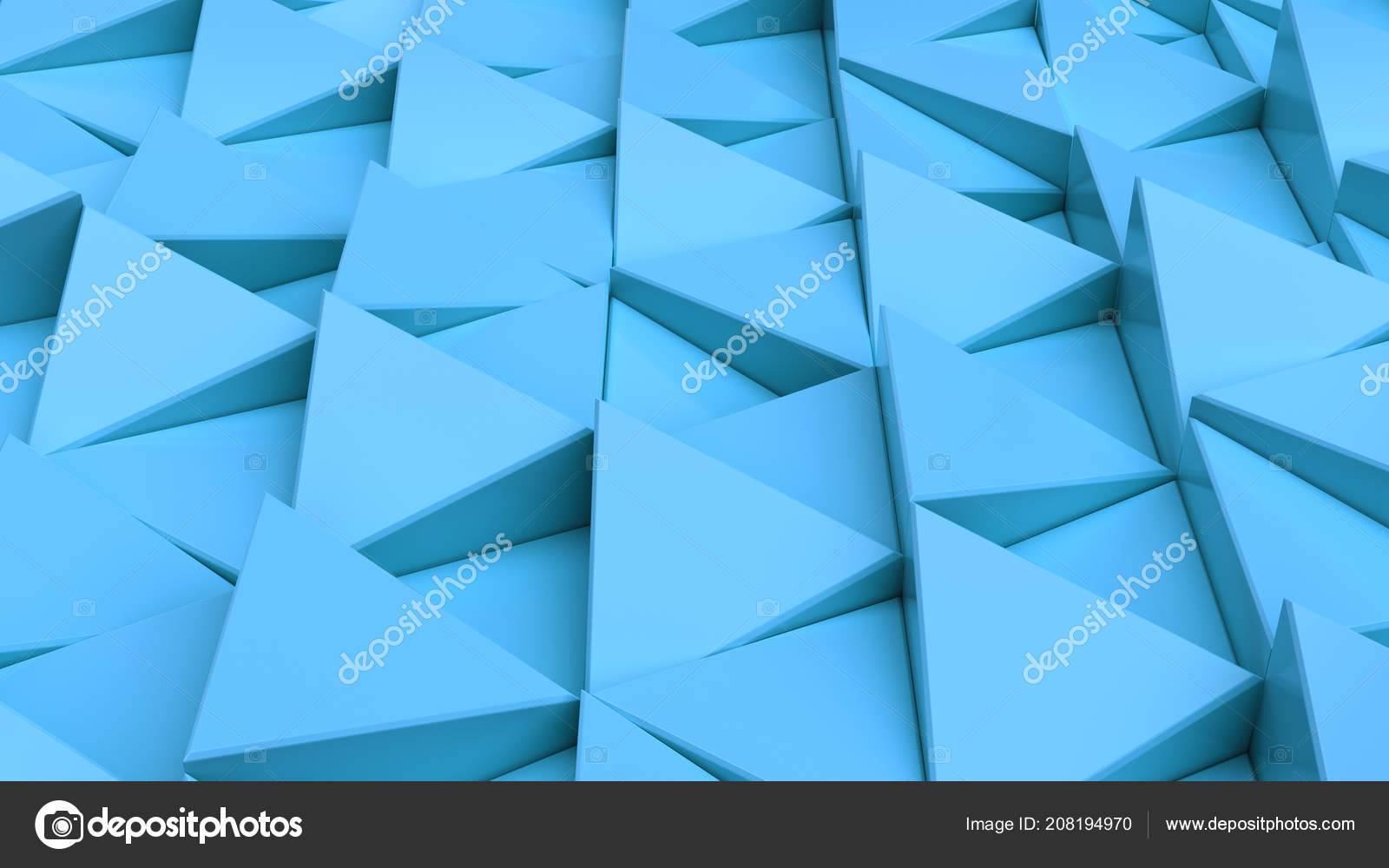Pattern Blue Triangle Prisms Wall Prisms Abstract Background Rendering ...