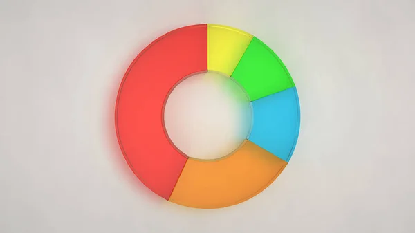White Ring Pie Chart One Green Sector White Background Infographic ...