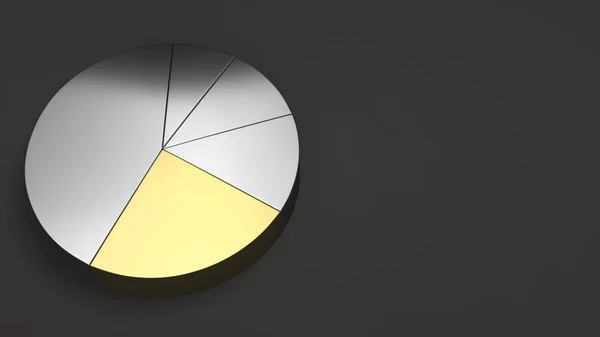 White Ring Pie Chart One Red Sector Black Background Infographic Stock ...