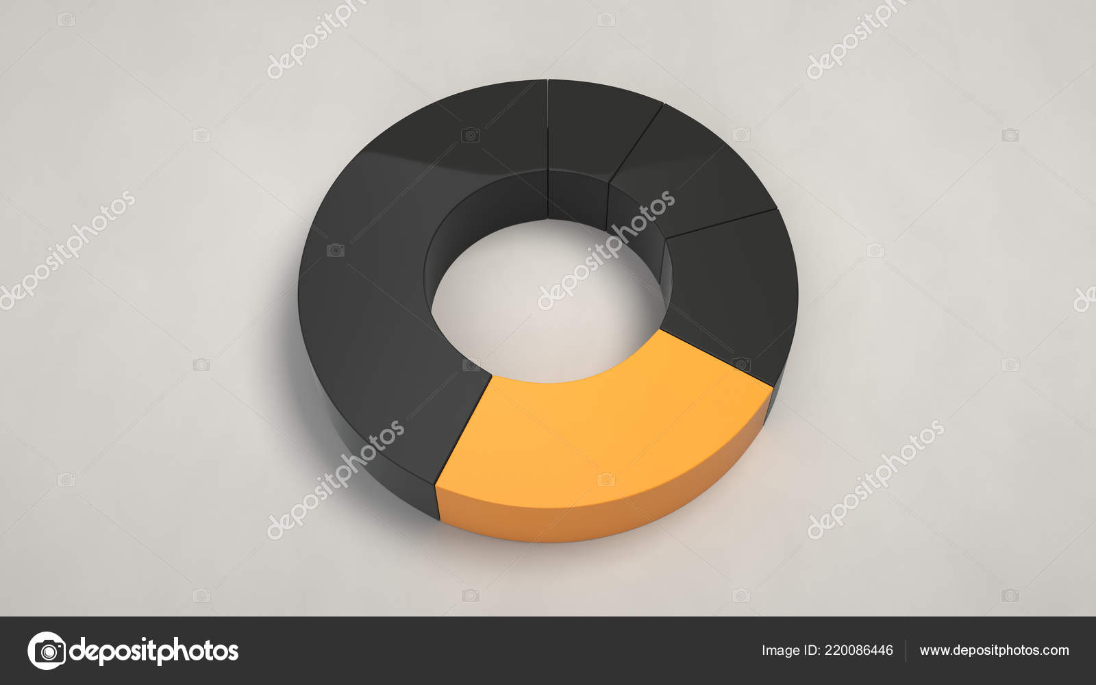 Black ring pie chart with one orange sector Stock Photo by ©eZebolov ...