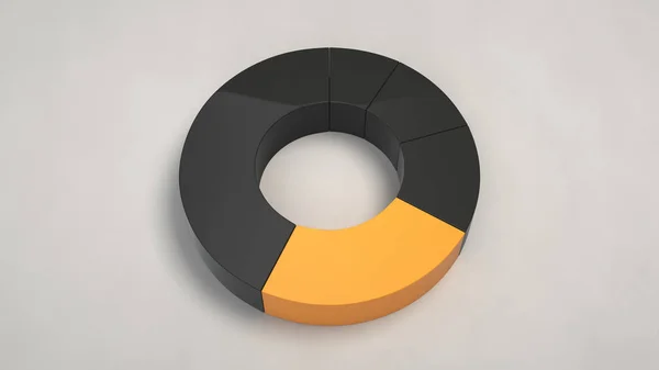 Black Ring Pie Chart One Orange Sector Black Background Infographic ...