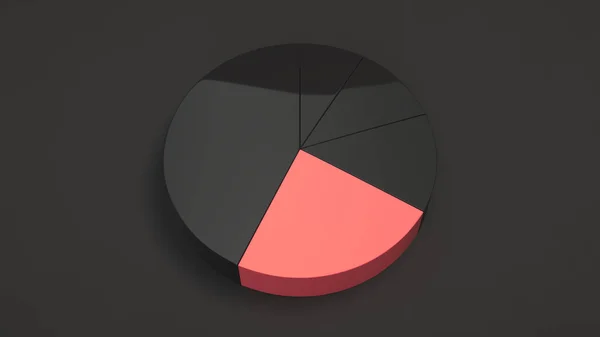 Black Ring Pie Chart One Orange Sector Black Background Infographic ...
