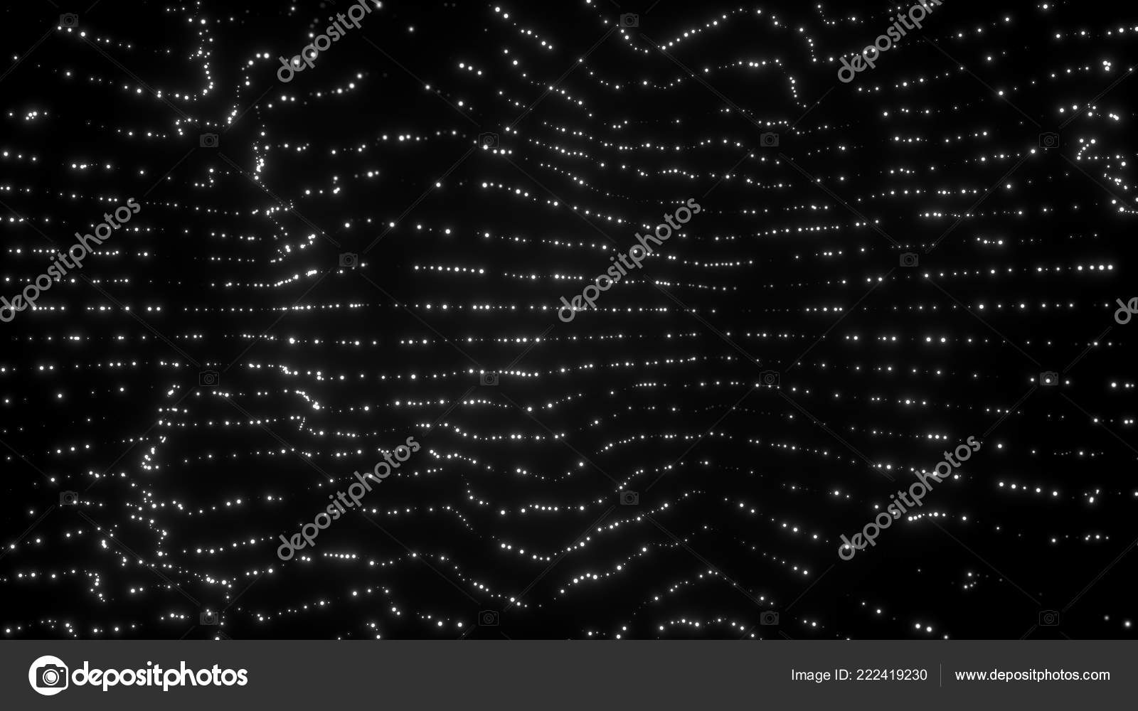 Abstract White Particles Background Digital Landscape Flow Particles ...