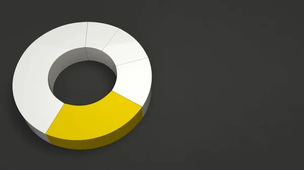 White Ring Pie Chart One Green Sector White Background Infographic ...