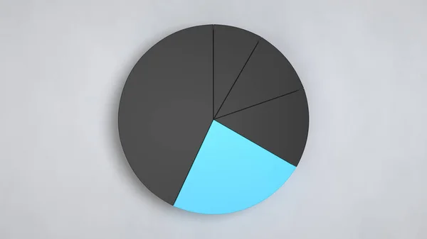 Black Pie Chart One Green Sector White Background Infographic Mockup ...