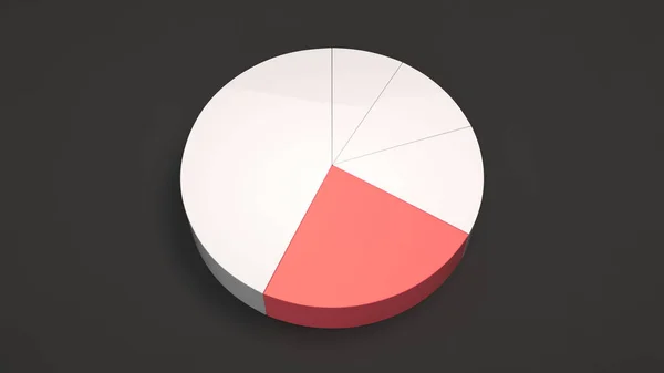 White Pie Chart One Orange Sector Black Background Infographic Mockup ...