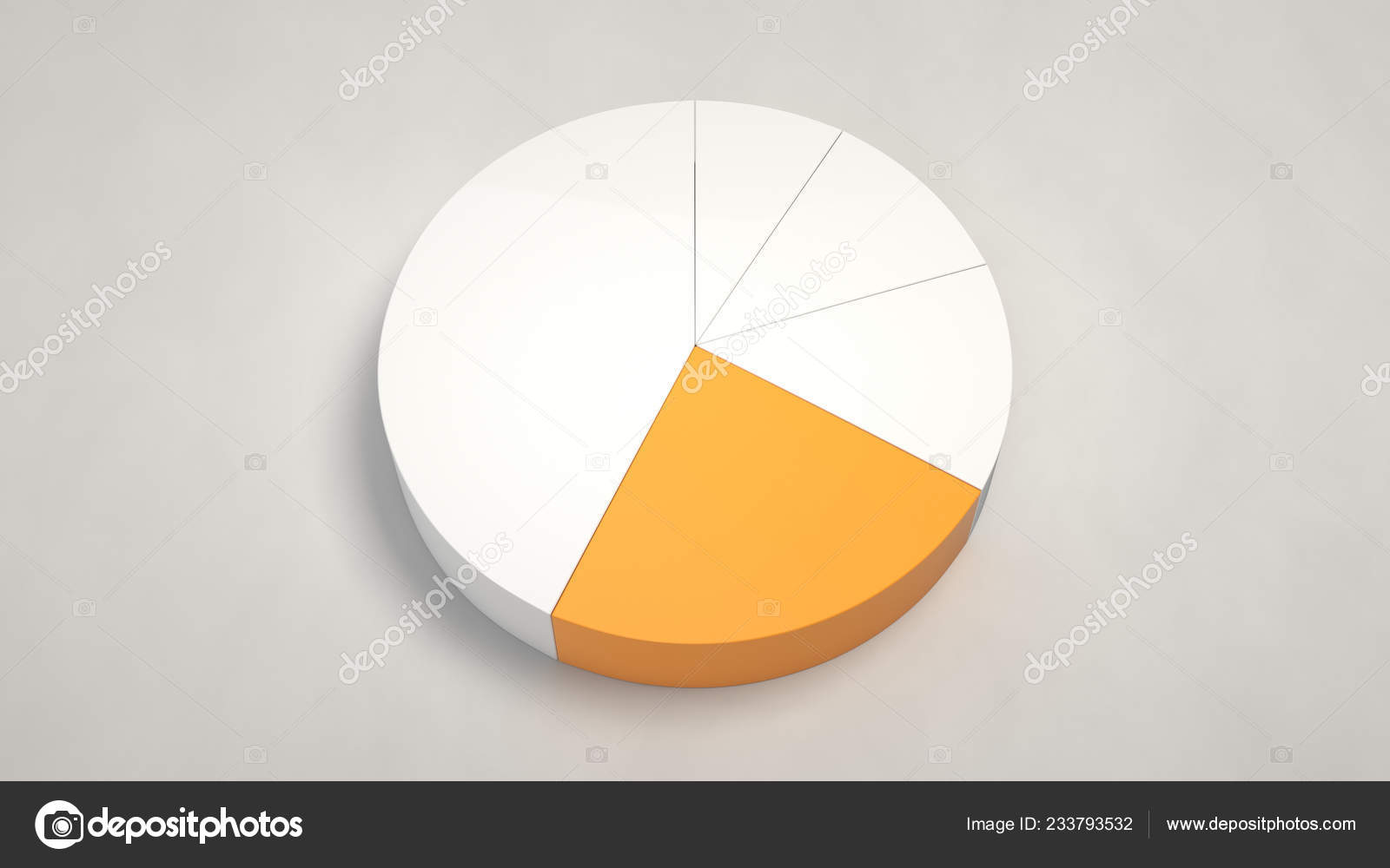 White Pie Chart One Orange Sector White Background Infographic Mockup ...