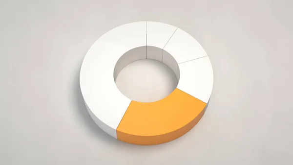 White Pie Chart One Blue Sector White Background Infographic Mockup ...