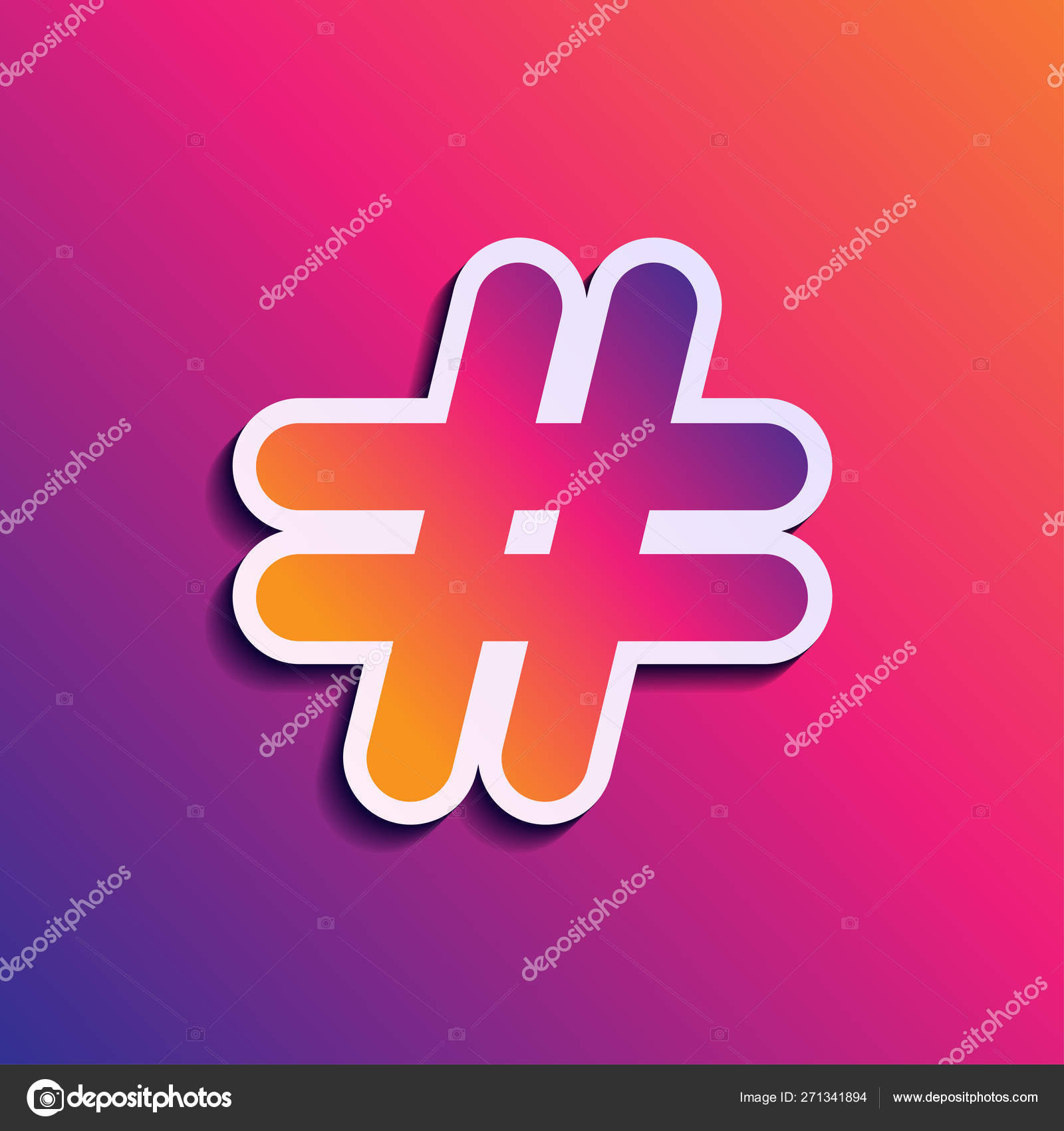 Conjunto de iconos y banners con símbolo de hashtag. Hash Tag Iconos ...