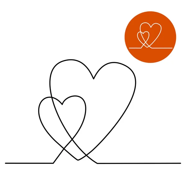 Continuous One Line Drawing Heart Sign Symbol Love Romance Romantic