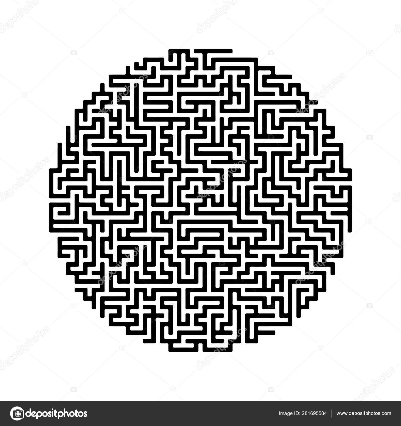 Laberinto redondo laberinto juego vector ilustración Vector de stock ...