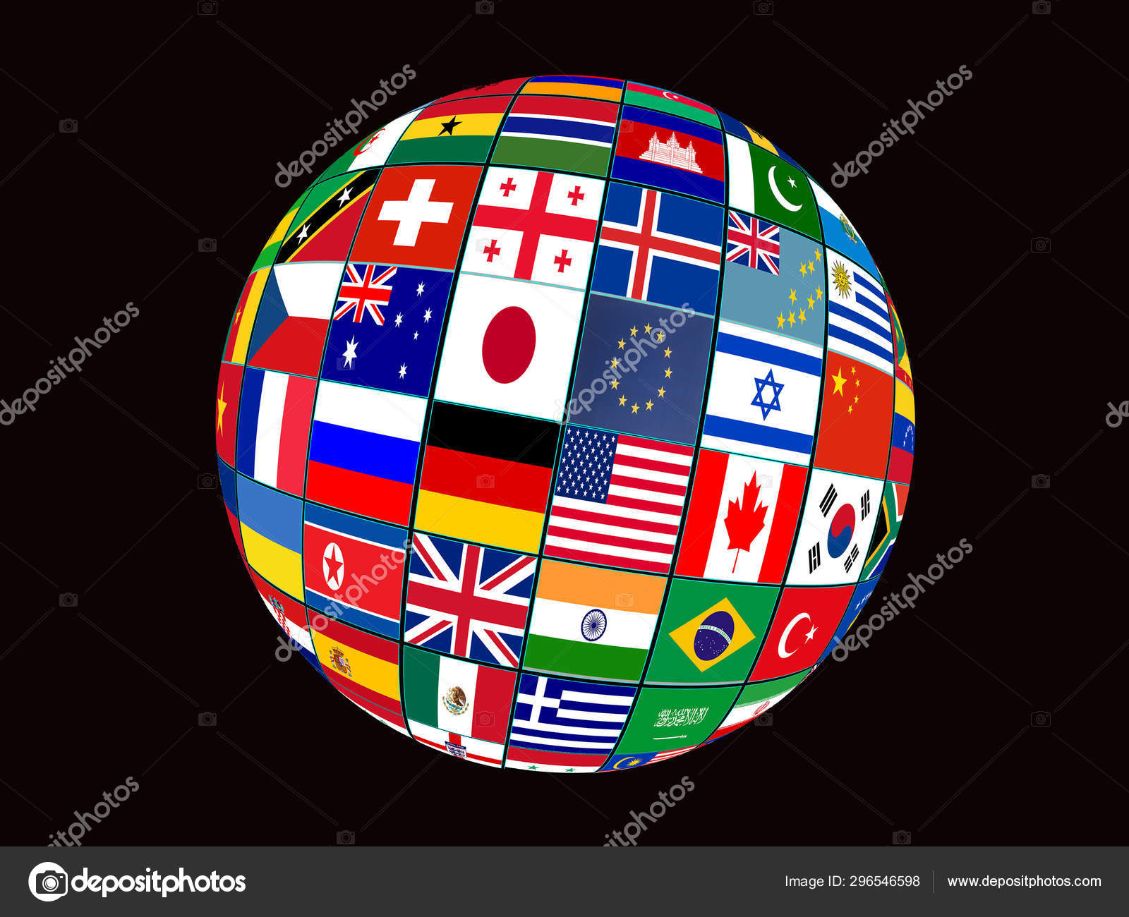 Flag Globe with different country flags — Stock Photo © yurchello_108 ...