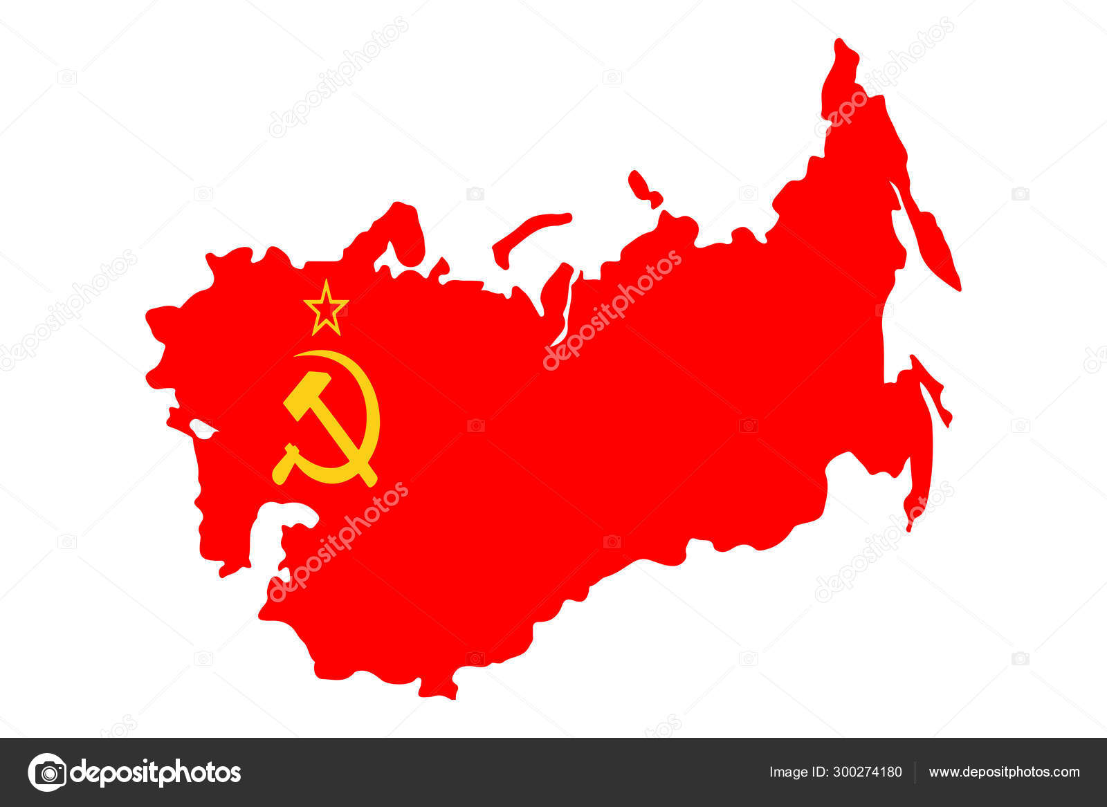 Soviet Union Flag Map Soviet Union, USSR, Map With Flag, Bear Stock