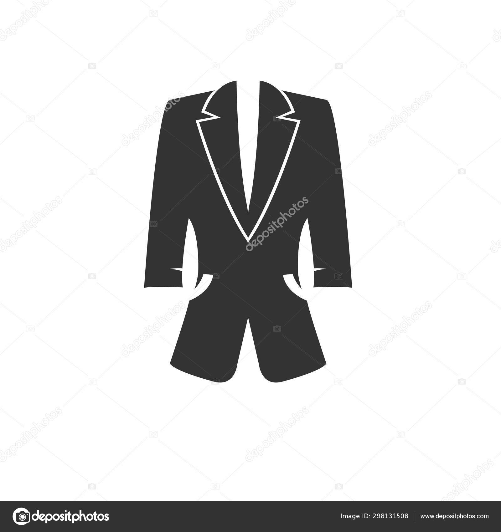 Suit black icon. Working women. vector. Illustrator.on white bac Stock ...