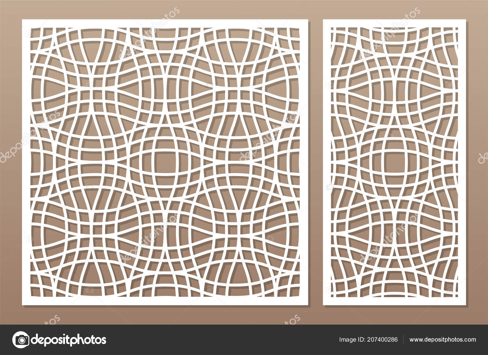 Decorative card set for cutting laser or plotter. Linear geometric ...