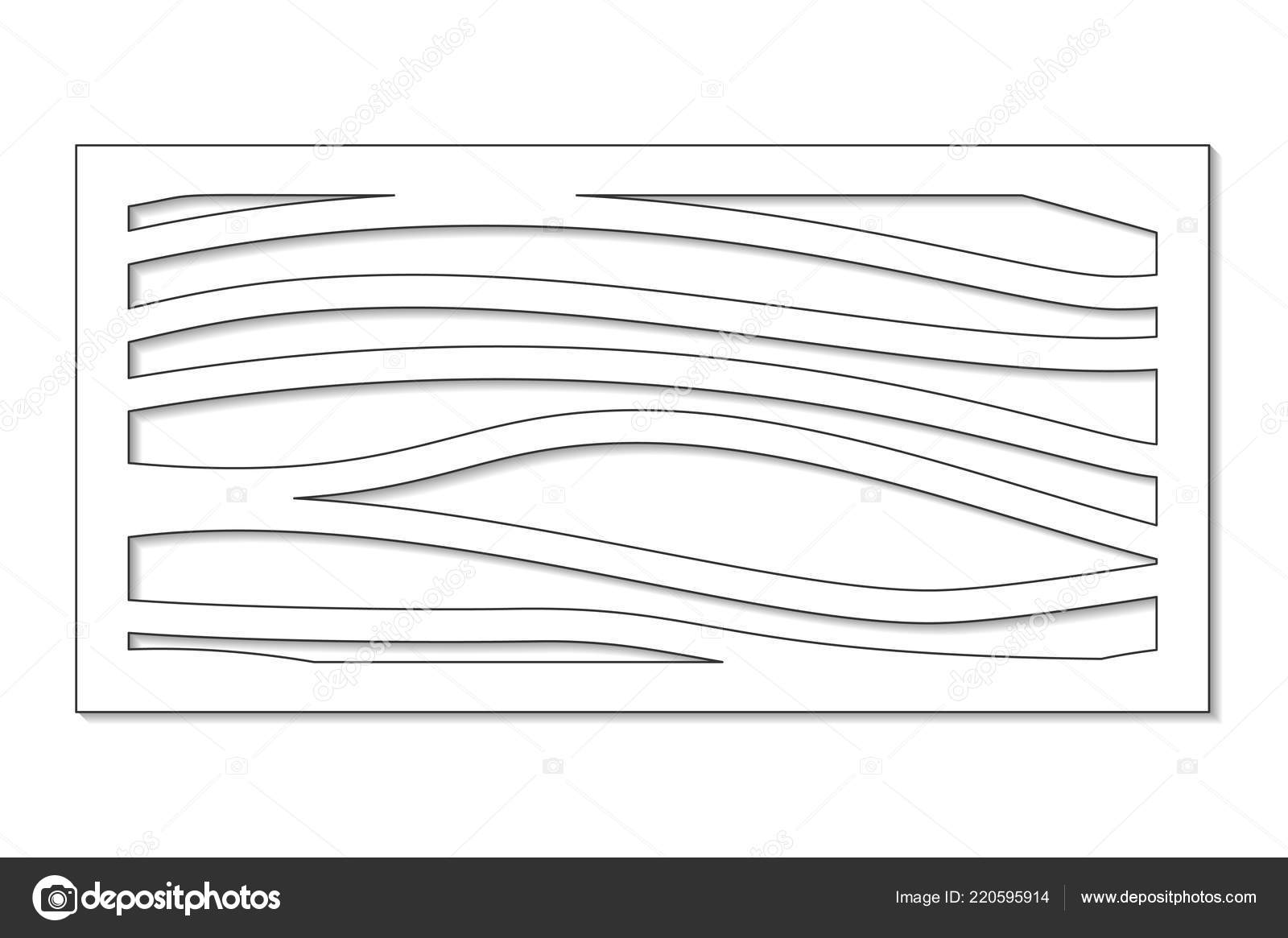 Template for cutting. Abstract line, geometric pattern. Laser cut. Set ...