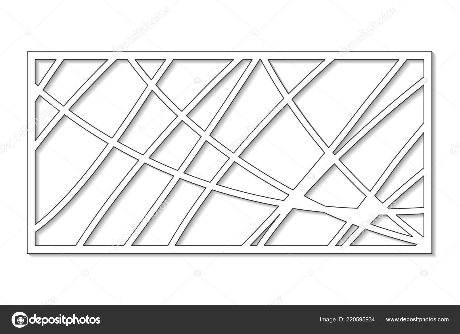 Template for cutting. Abstract line, geometric pattern. Laser cut. Set ...