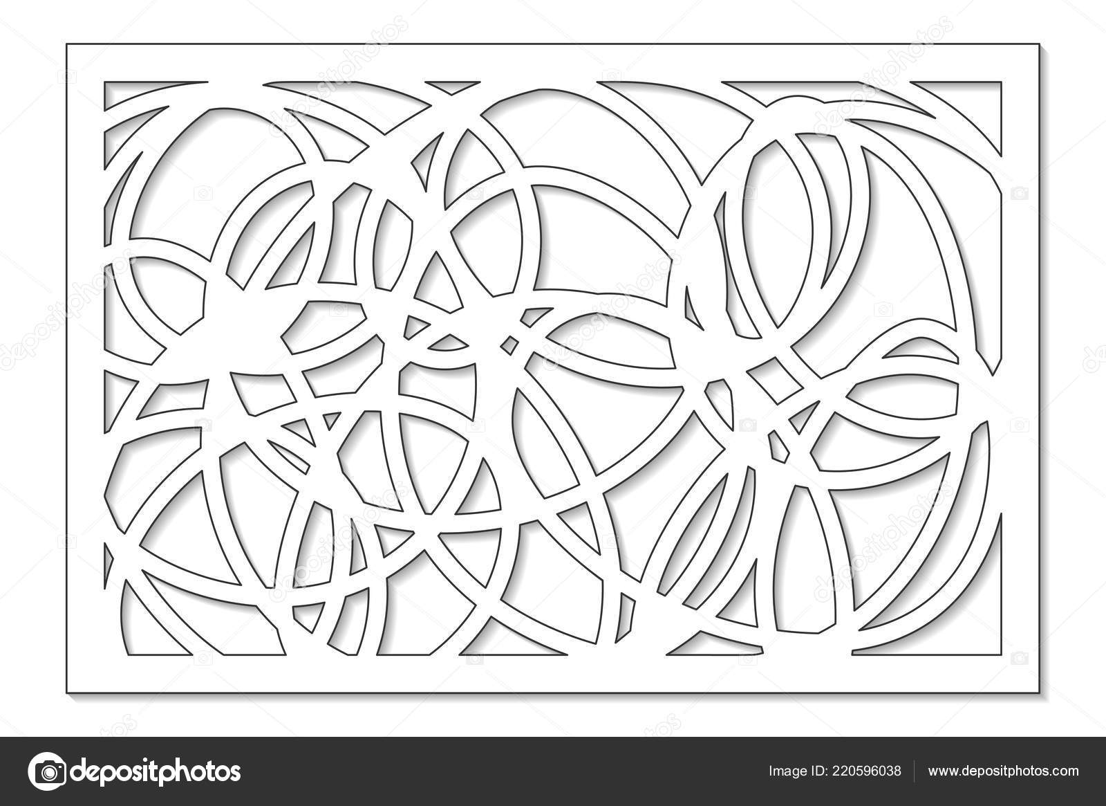 Template for cutting. Abstract line, geometric pattern. Laser cut. Set ...