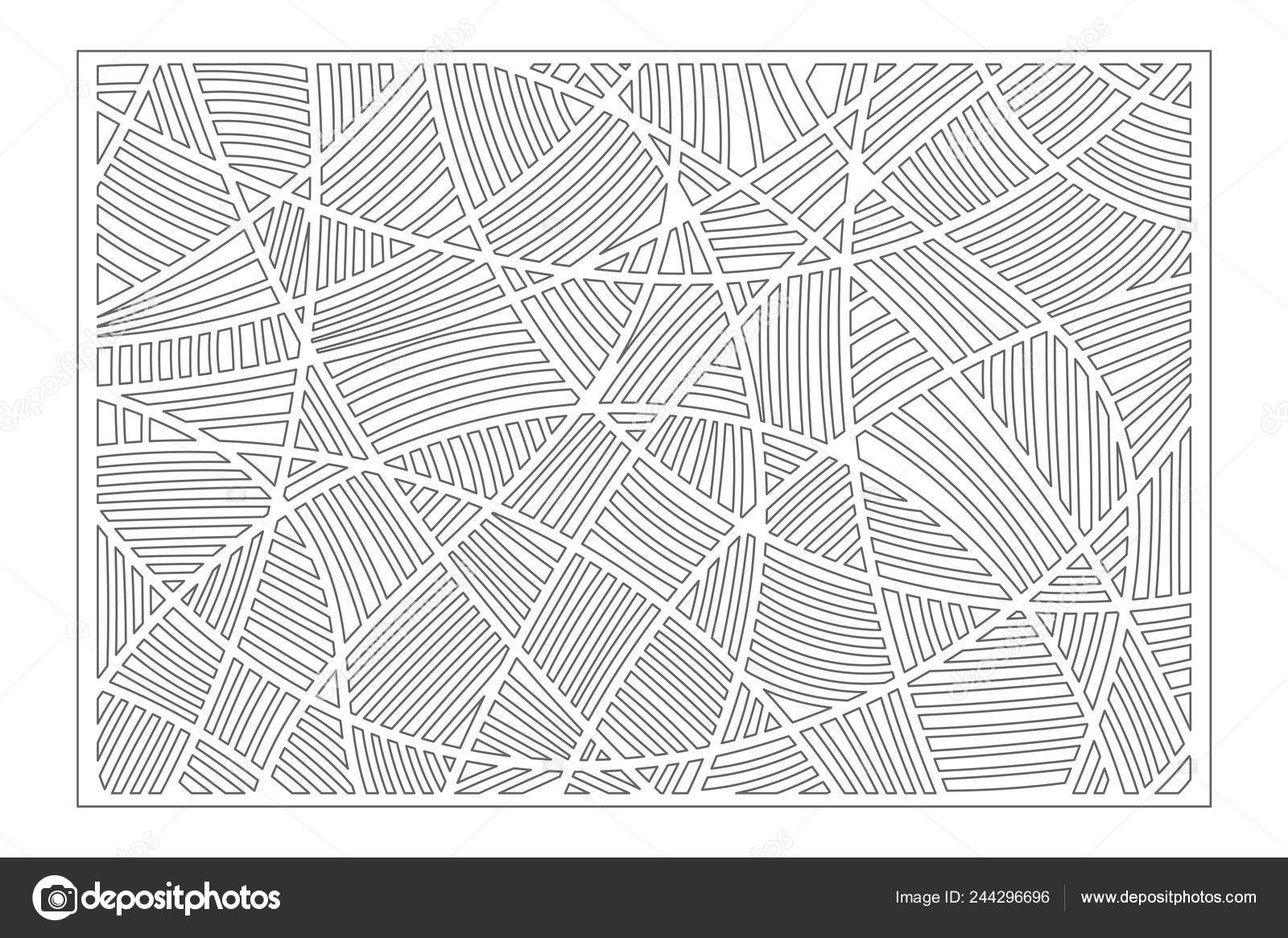 Set decorative card for cutting. Mosaic line pattern. Laser cut panel ...