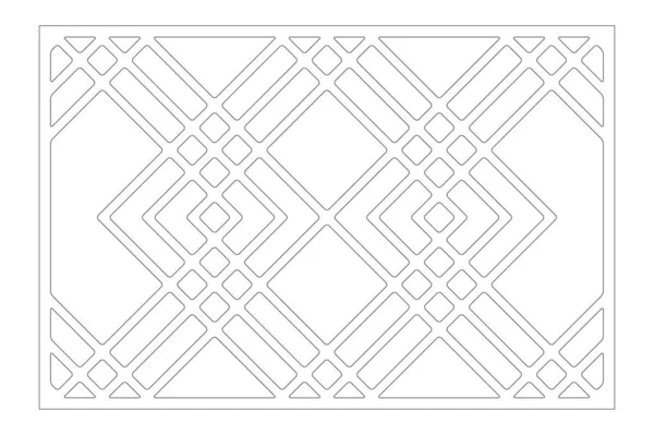 Template for cutting. Geometric line, square pattern. Laser cut. Set ...