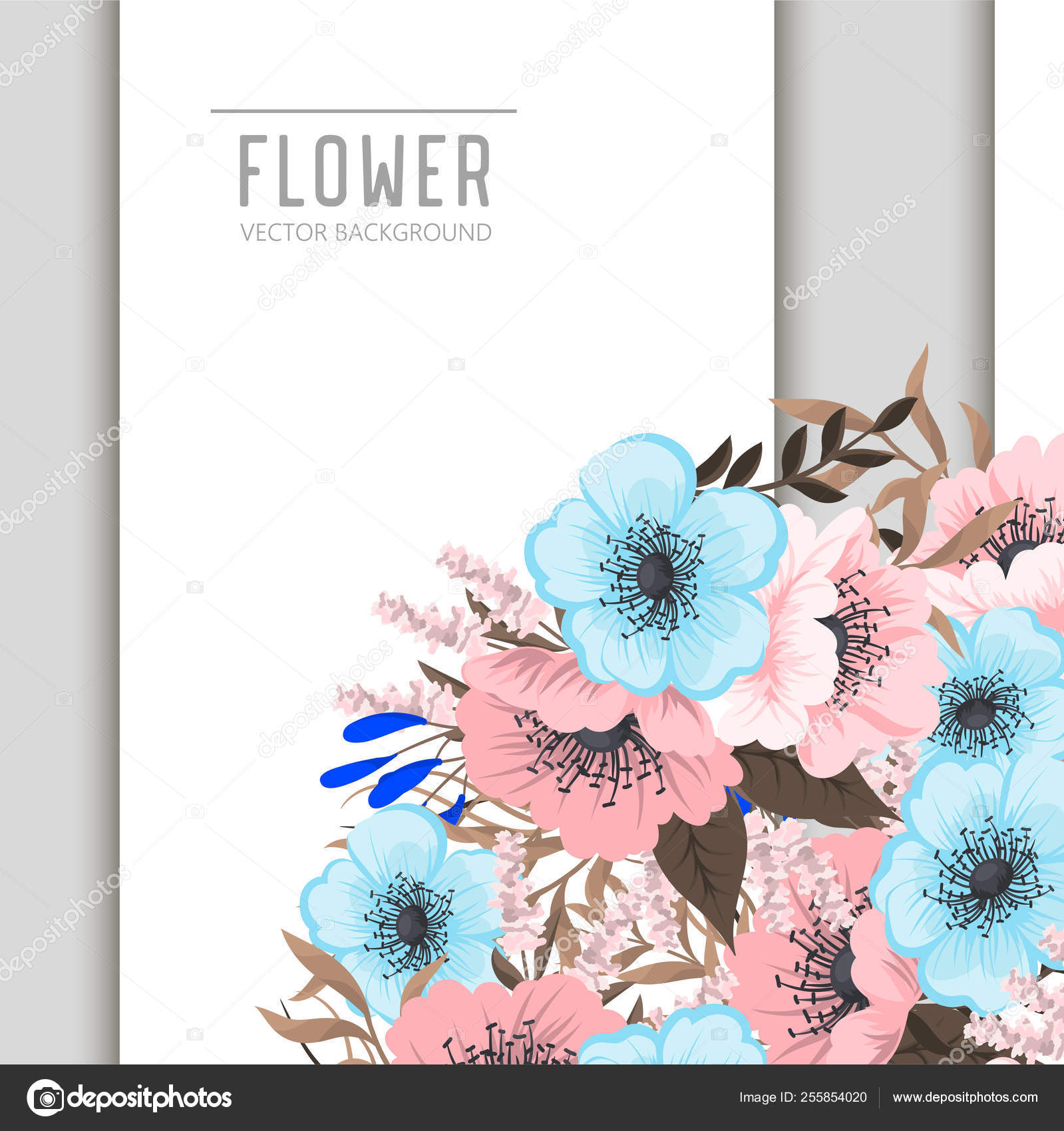Flowers Greeting Card Template Vector Frame Stock Vector by ©Doodle ...