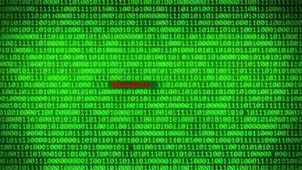 Wall Green Binary Code Revealing Hacker Warning Word Random Binary ...