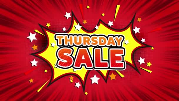 Wednesday Sale Text Pop Art Style Comic Expression. — Stock Video ...