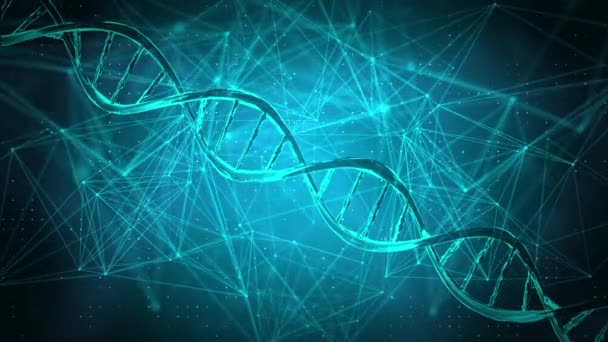 4k Blue DNA molecule structure Science Particles Presentation loop 4k ...