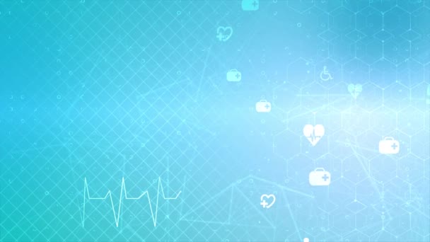 Abstract medical Loop background animation with flat icons and symbols ...