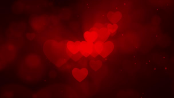 Abstract Hearts Particle Fade in bokeh floating on black screen ...