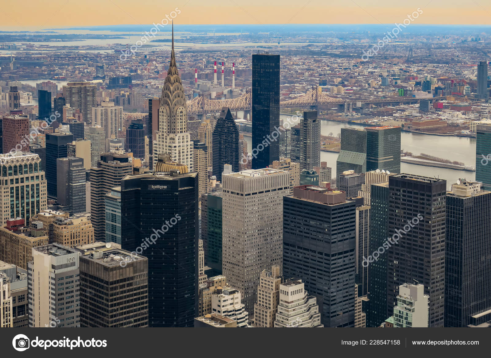 Midtown Skyscraper Buildings Rooftop View New York City – Stock ...