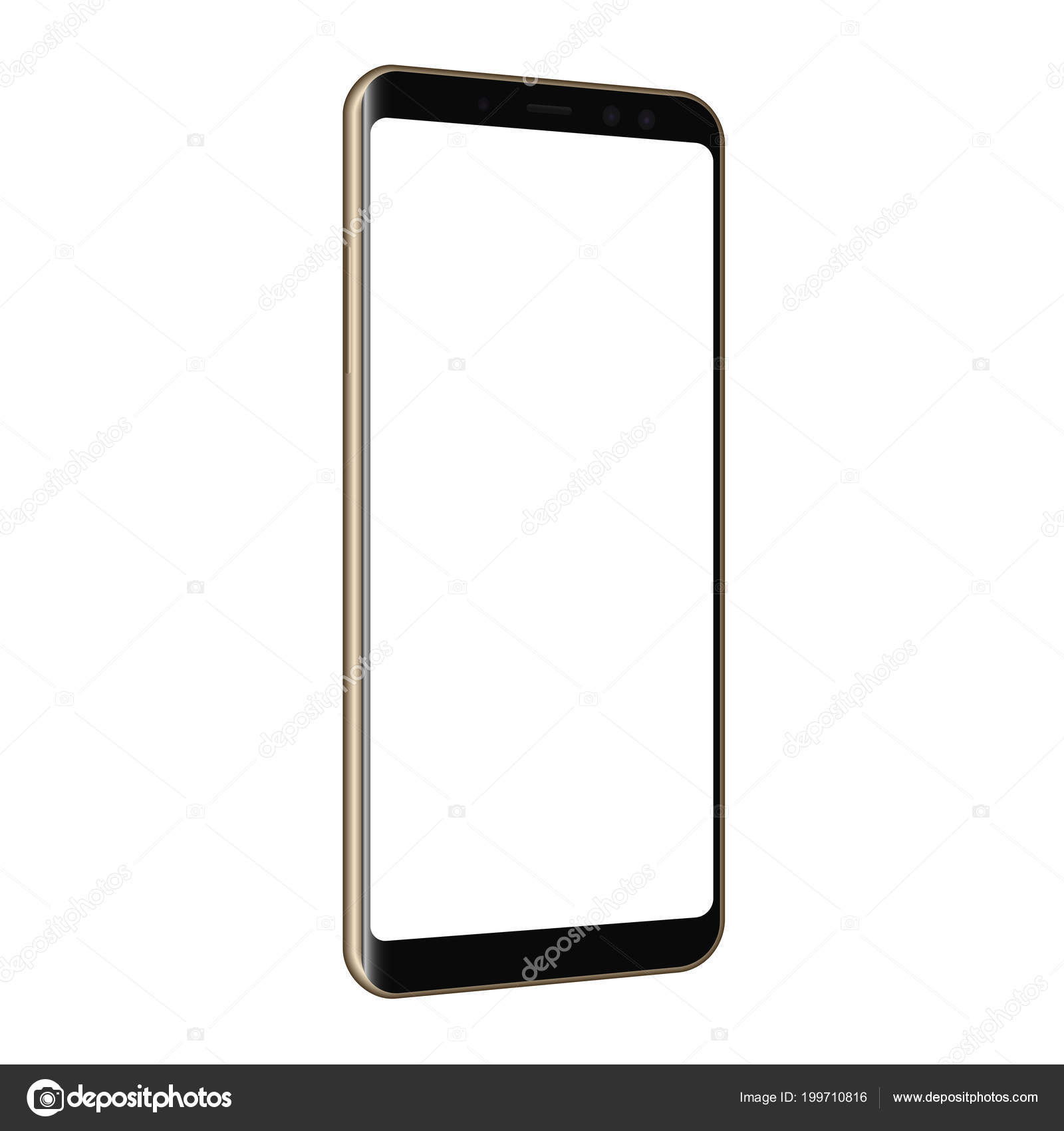 Teléfono celular sin marco simulan aislado Vector de stock por ...