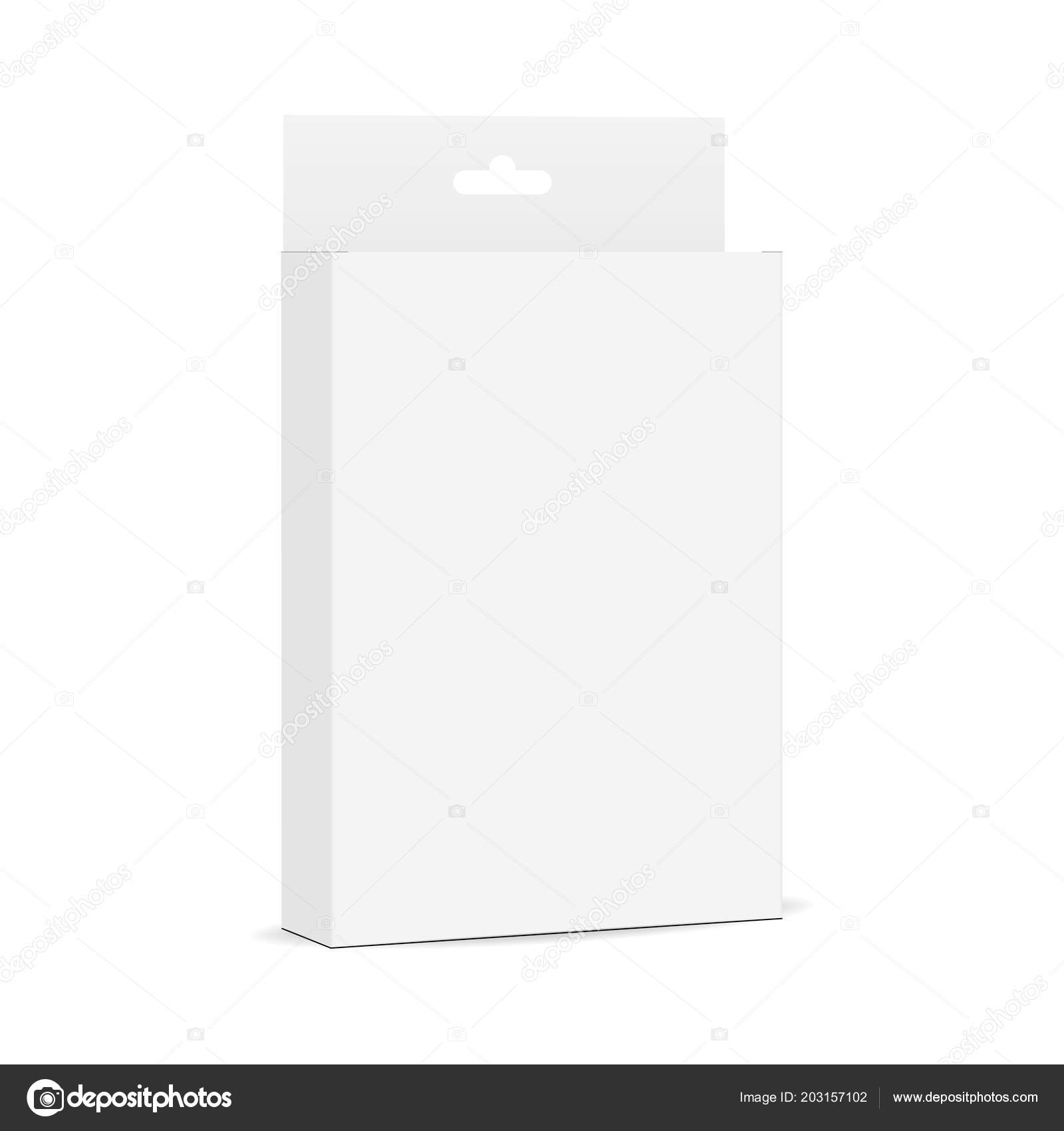 Blank rectangular box mock up with hanger - half side view Stock Vector ...
