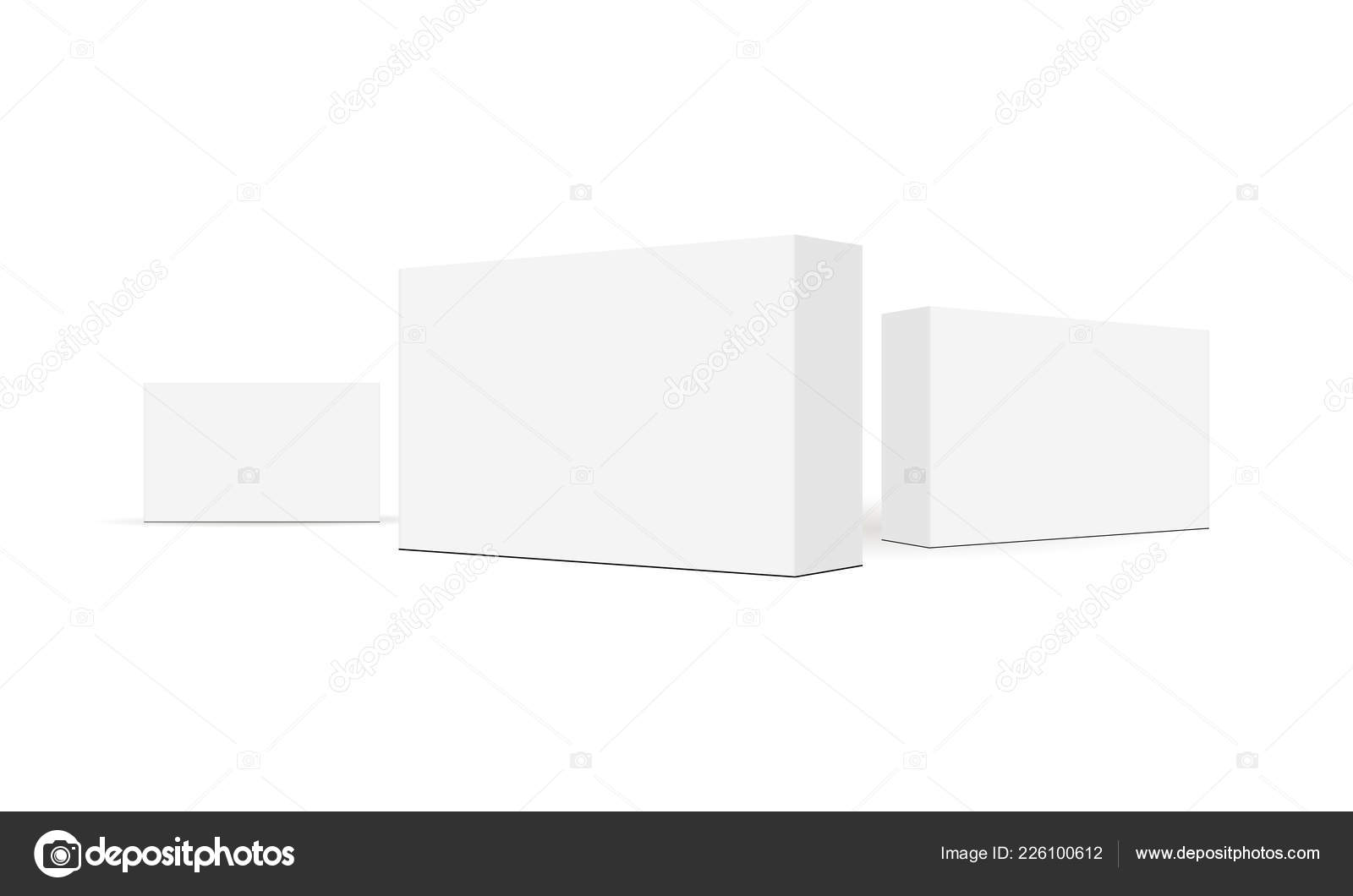 Set of rectangular packaging boxes isolated on white background Stock ...