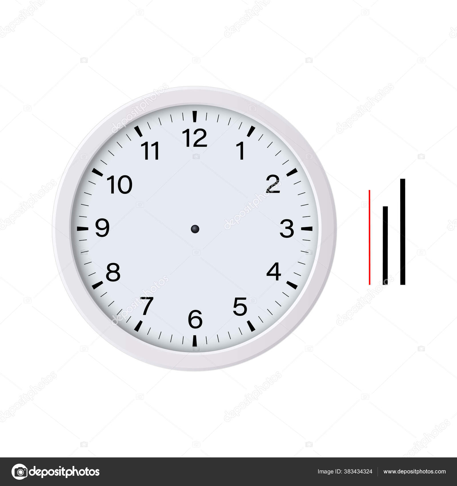 Blanco Esfera Reloj Redondo Blanco Con Horas Minutos Segundos ...