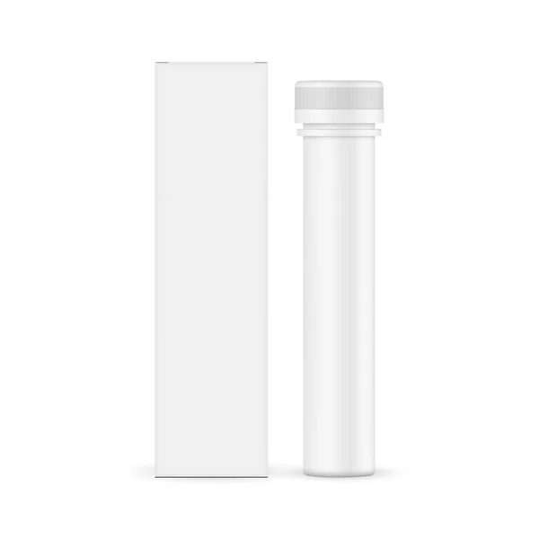 Small Effervescent Tablets Tube Paper Box Mockup Isolated White ...