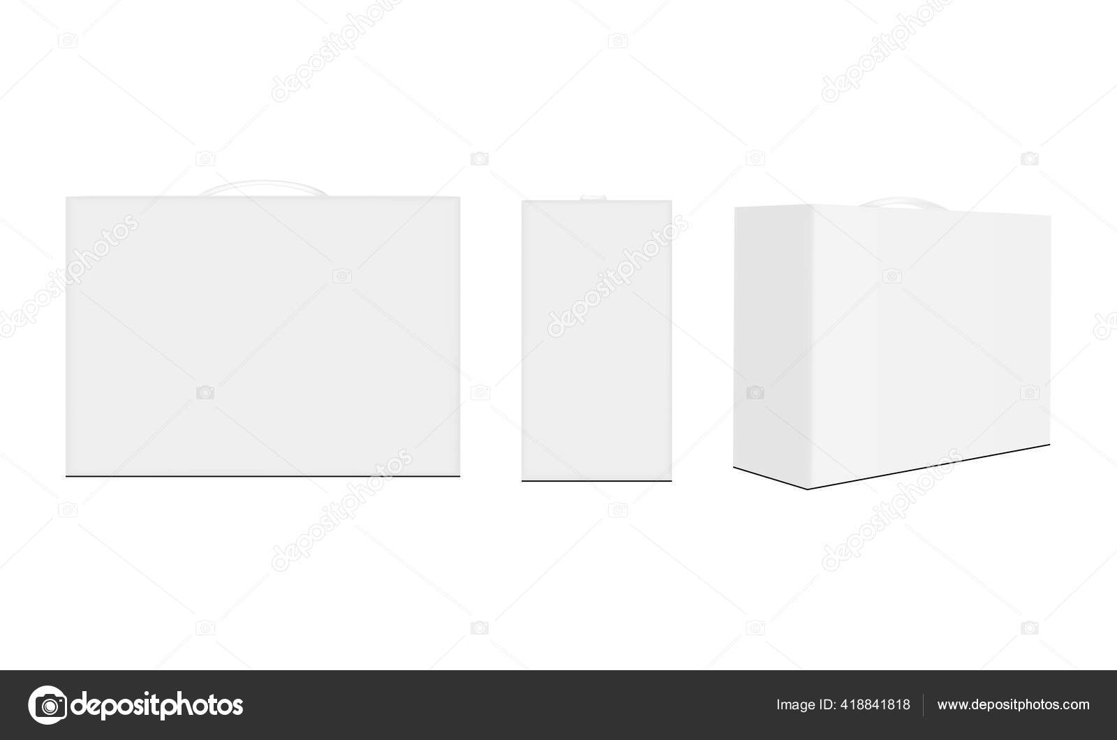 Set Rectangular Boxes Handle Front Side View Isolated White Background ...
