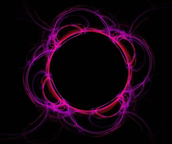 Pink glowing frame circle background. Neon frame. Design element for ...