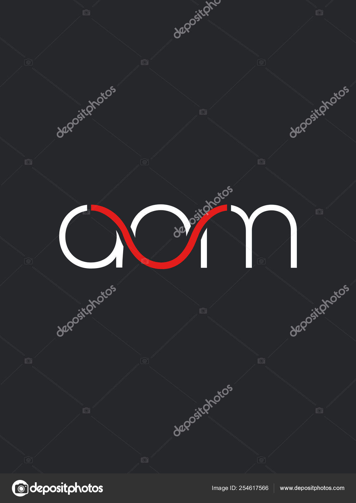 Aom Letters Logo Design Business Card Vector Illustration — Stock ...
