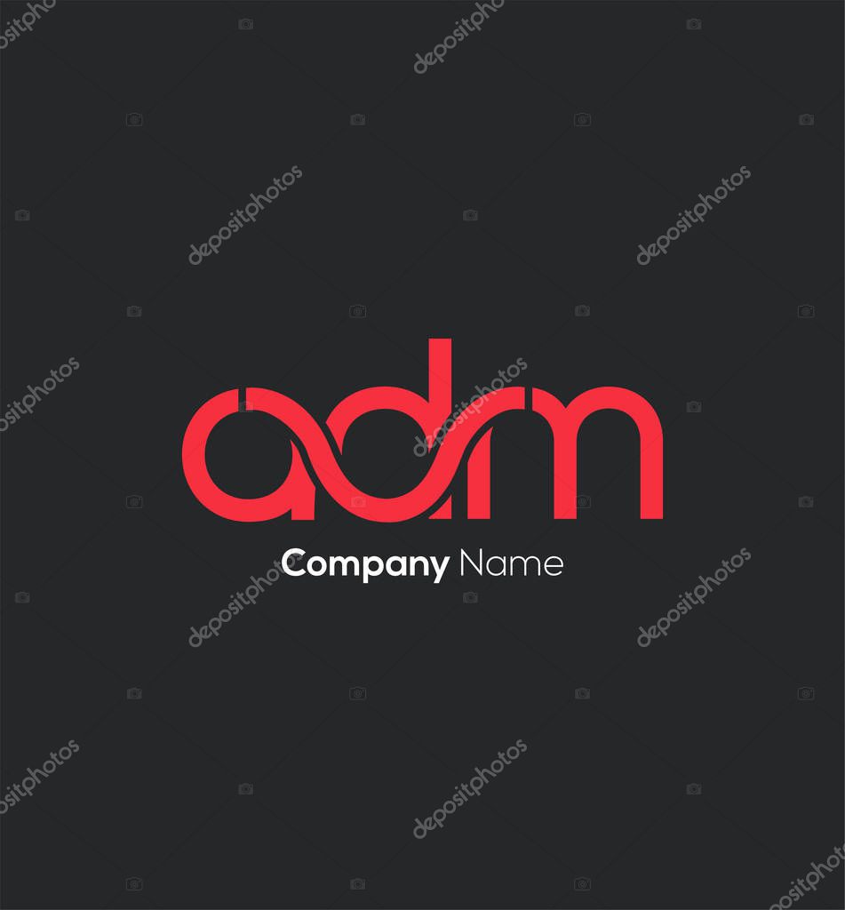 diseño del logotipo de las letras del adm para la tarjeta de visita ...