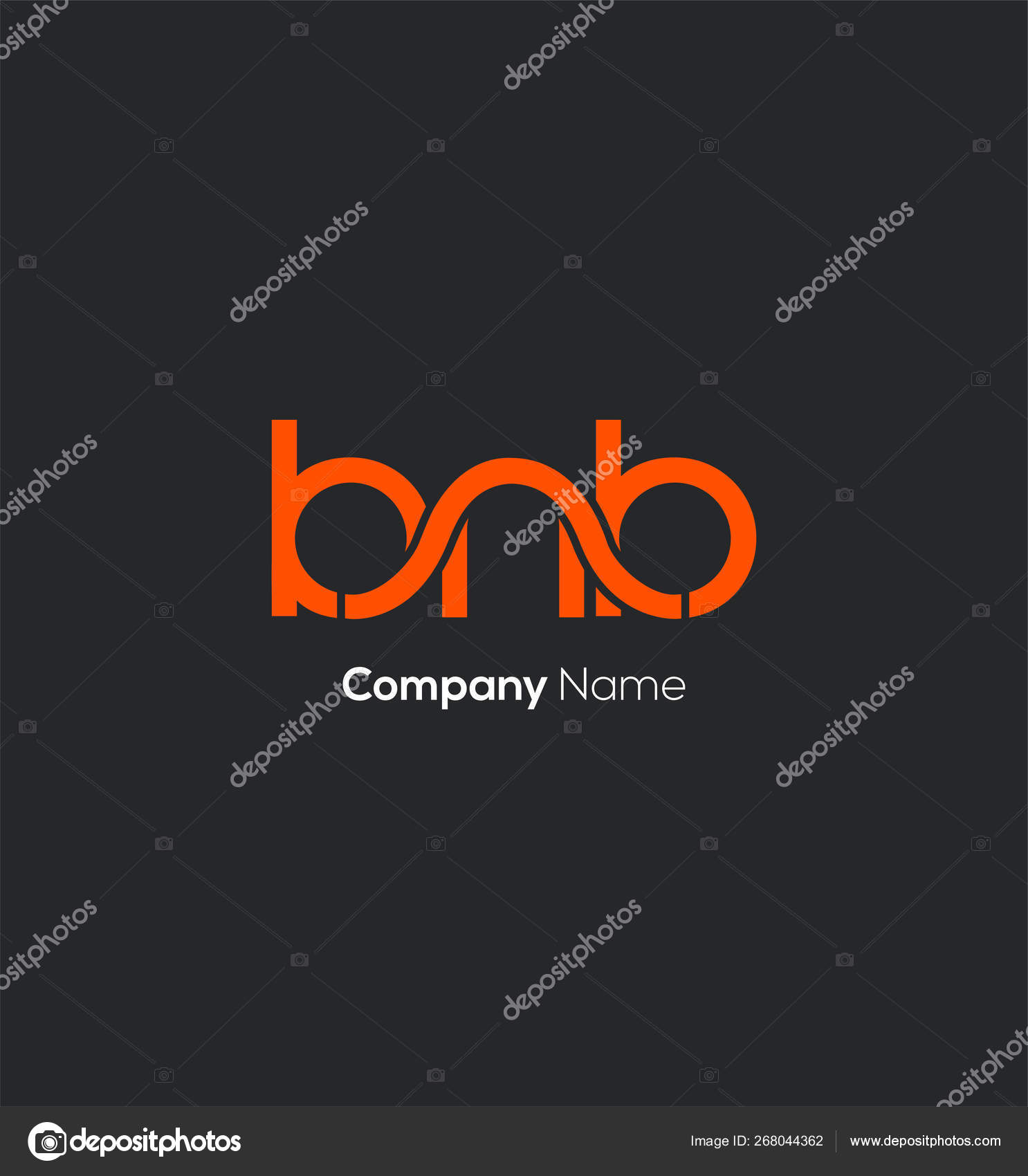 Bnb Letters Logo Design Business Card Vector Illustration Stock Vector ...