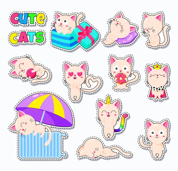 Cute Cartoon Vector Cat Template Postcards Stock Illustration by ©Slo ...
