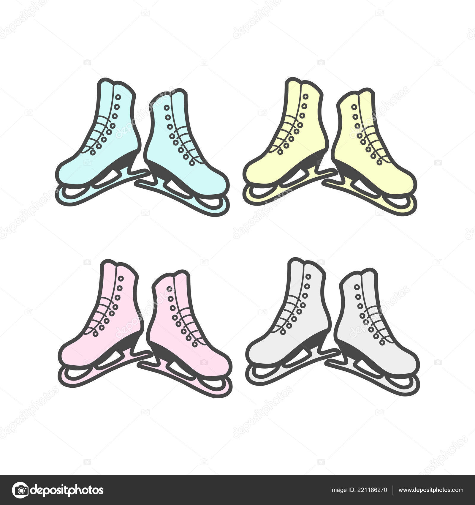 Skates Icon Figure Skates Symbol Flat Vector Illustration Stock Vector ...