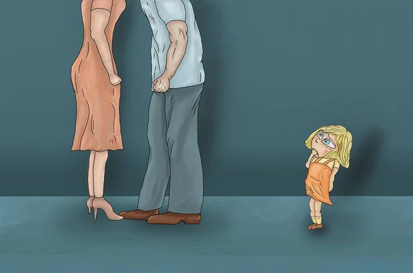 Crying Family Cartoon